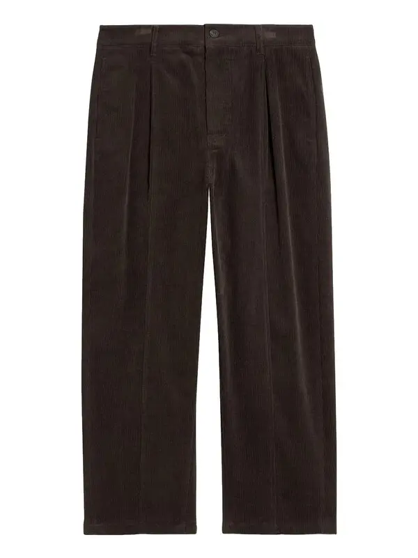 LE17SEPTEMBRE Tapered Cotton-corduroy Pants - Dark Brown