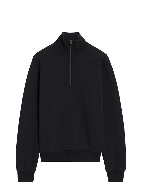 Acne Studios Cotton-blend Fleece Half-zip Sweatshirt - Black