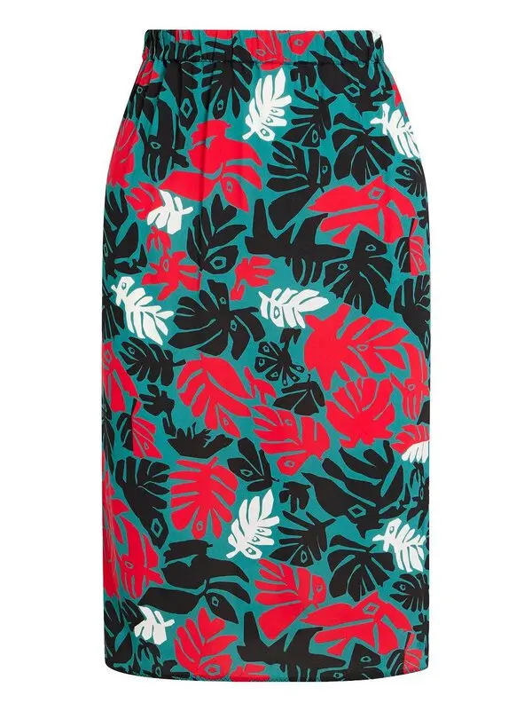 Marni Printed Crepe Skirt - Red