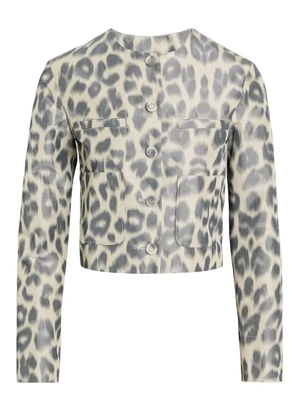 Altuzarra Bernadette Leopard-print Taffeta Jacket - Cream