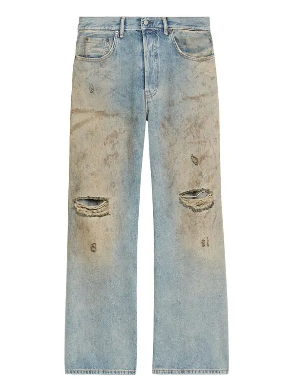 Acne Studios Distressed Denim Jeans - Light Denim