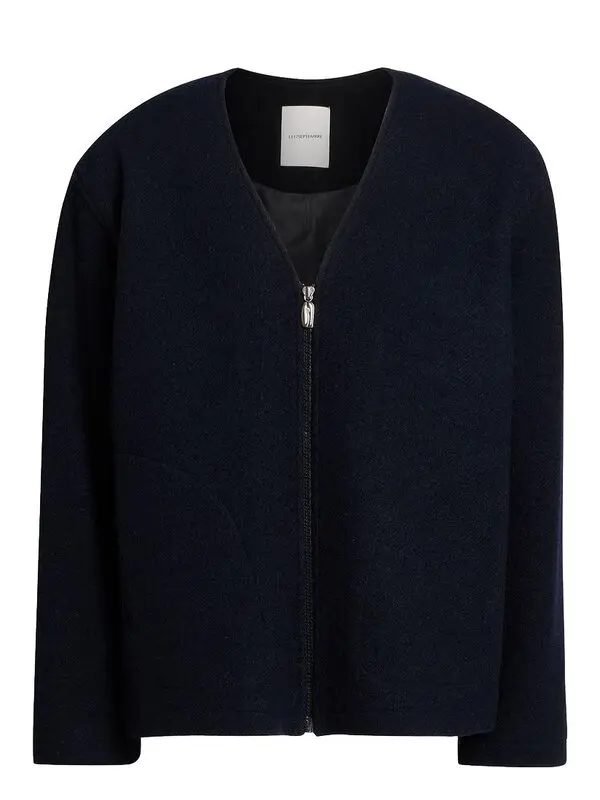 LE17SEPTEMBRE Wool-blend Bouclé Jacket - Navy