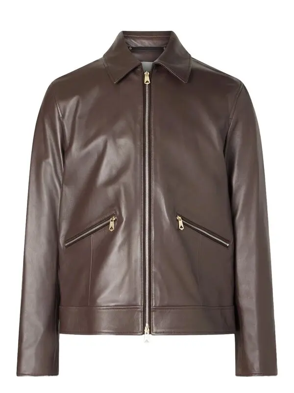 Paul Smith Leather Jacket - Brown