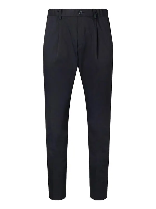 Herno Tapered Pleated Stretch-twill Trousers - Blue