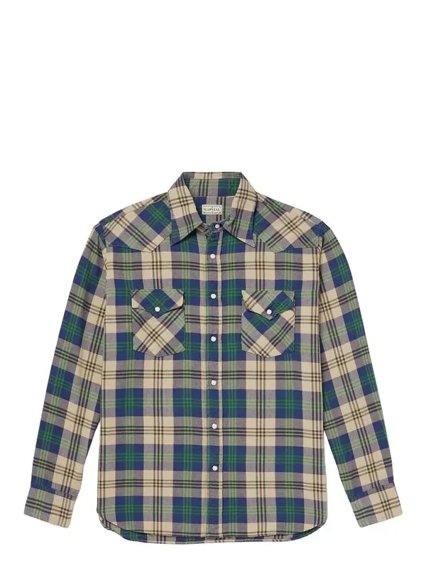 Kapital Columbia Checked Cotton-flannel Western Shirt - Green