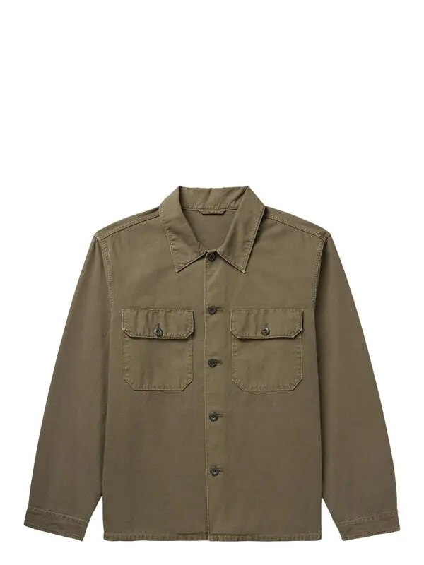 NILI LOTAN Renard Twill Overshirt - Green