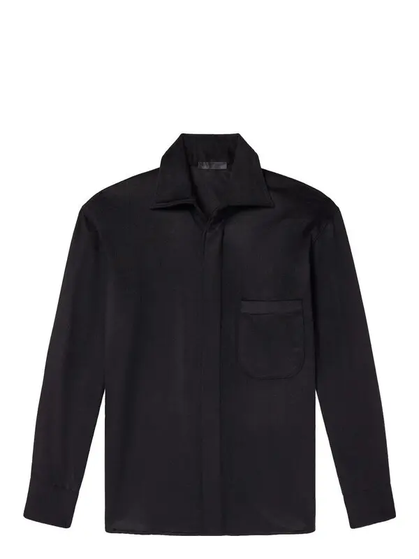 SAMAN AMEL Cashmere Shirt Jacket - Black