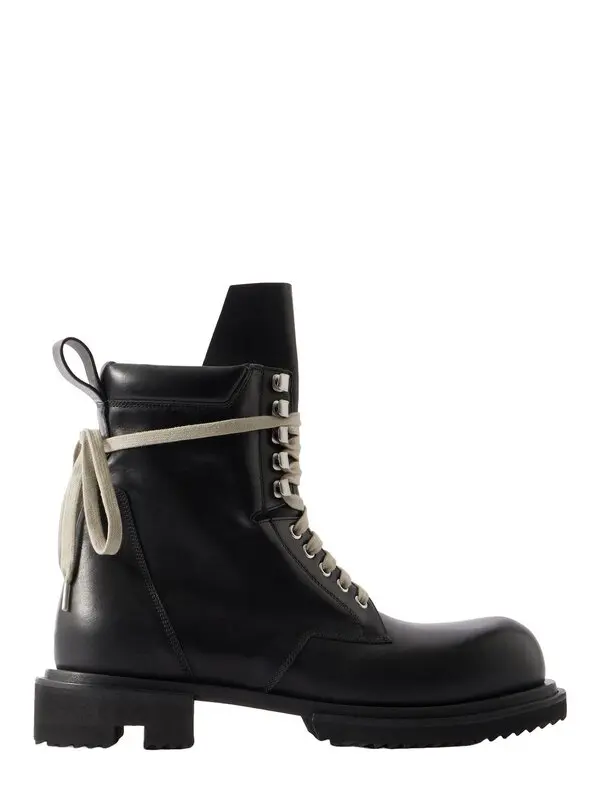 Rick Owens Army Gabe Leather Boots - Black