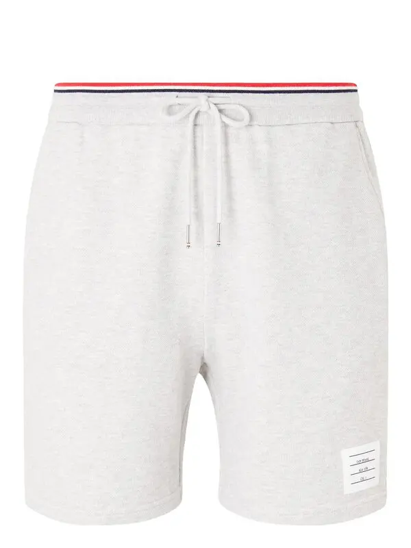 Thom Browne Straight-leg Cotton-piqué Shorts - Gray