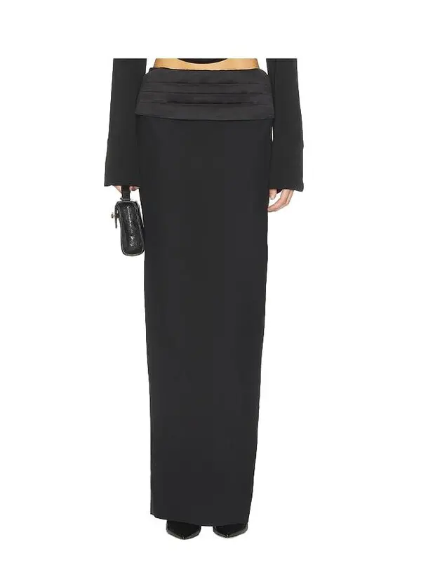 AREA Tuxedo Column Skirt - Black