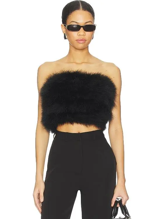 Giuseppe Di Morabito Strapless Feather Top - Black