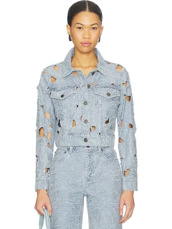Alice + Olivia Chloe Denim Jacket - Rockstar Blue