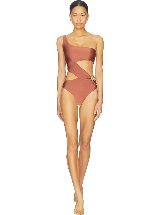 PatBO X Camila Coelho Golden Lune Bodysuit - Copper