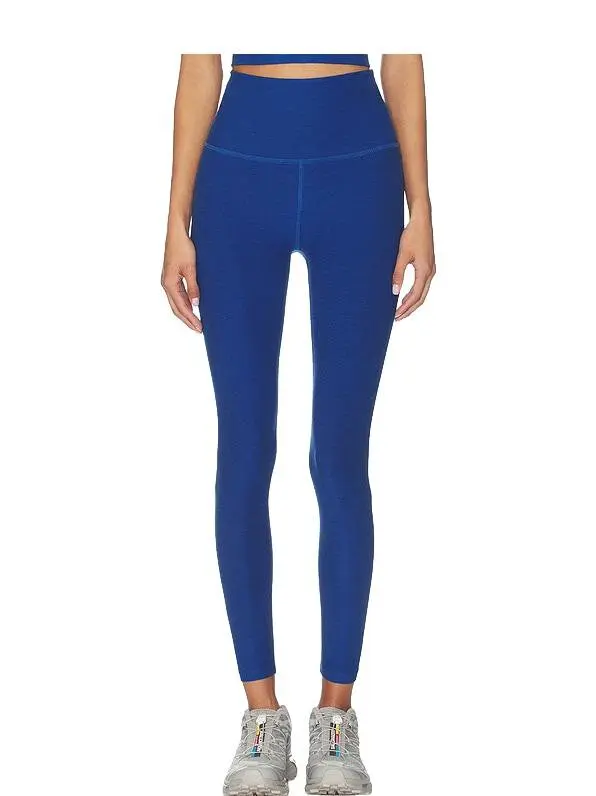 Beyond Yoga Spacedye Leggings In Blue - Marine Blue Heather