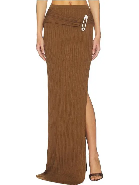 Giuseppe Di Morabito Safety Pin Embellished Skirt - Brown