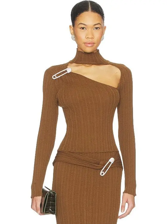 Giuseppe Di Morabito Cutout Knit Top - Brown