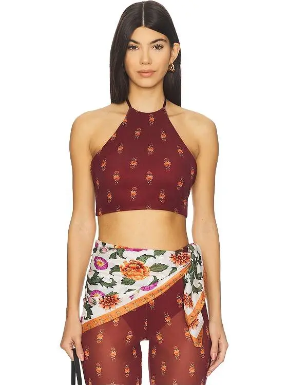 Agua Bendita X Jam Crop Top - Burgundy