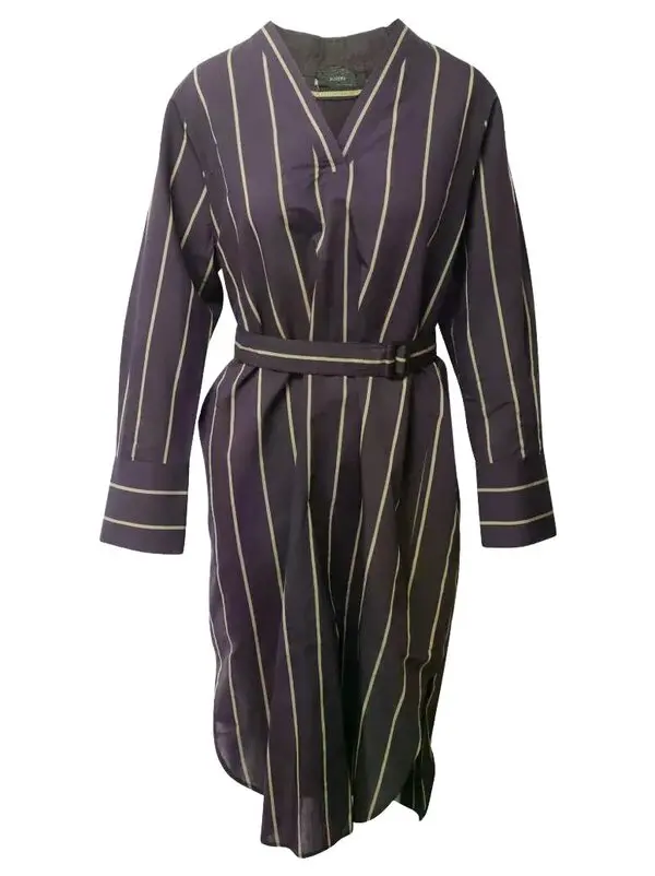 JOSEPH Janis Striped Robe Dress - Brown