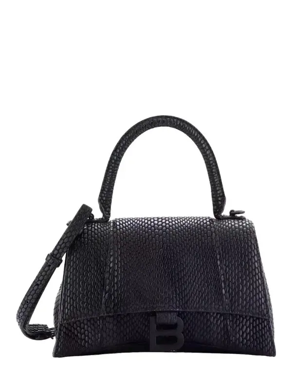 Balenciaga Hourglass Top Handle Small Crossbody Bag - Black