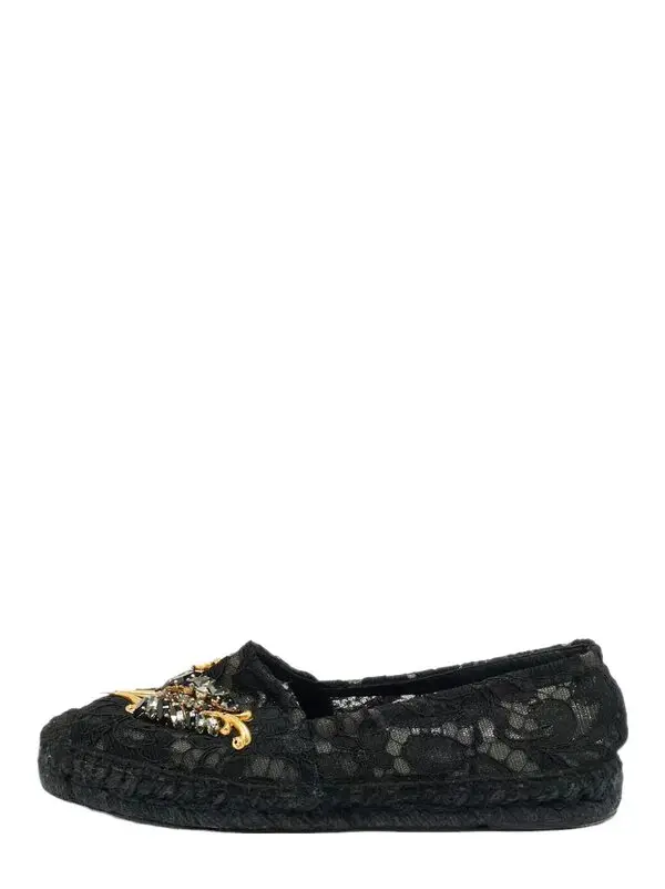Dolce & Gabbana Lace Espadrille - Black