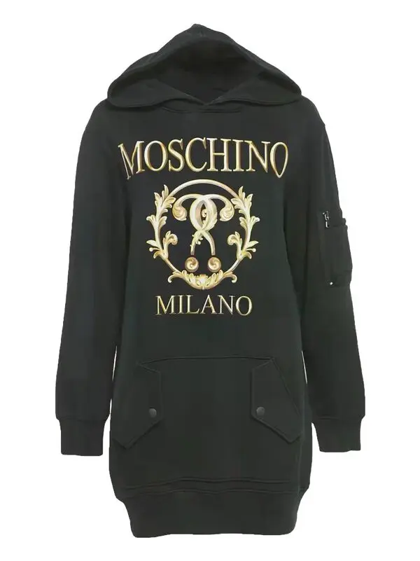 Moschino Cotton Logo Hoodie - Black