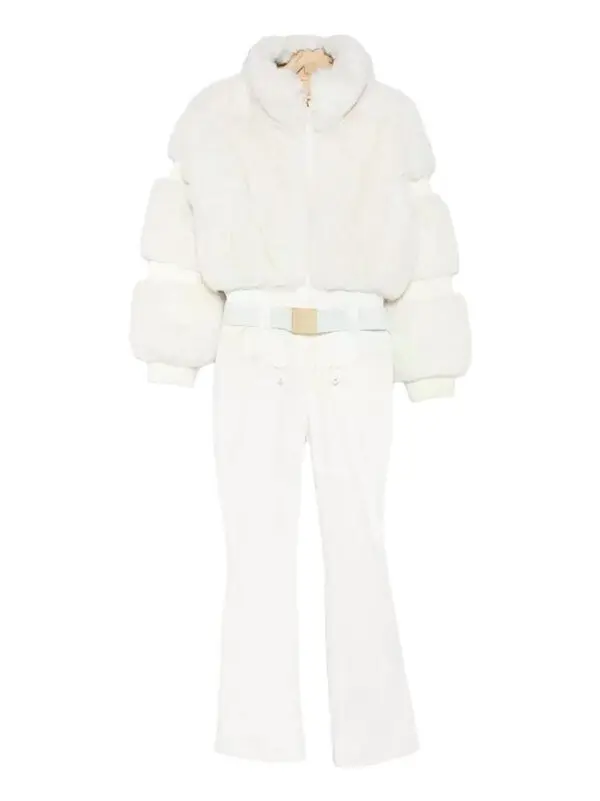 Goldbergh Lieke Faux-fur Belted Ski Suit - White
