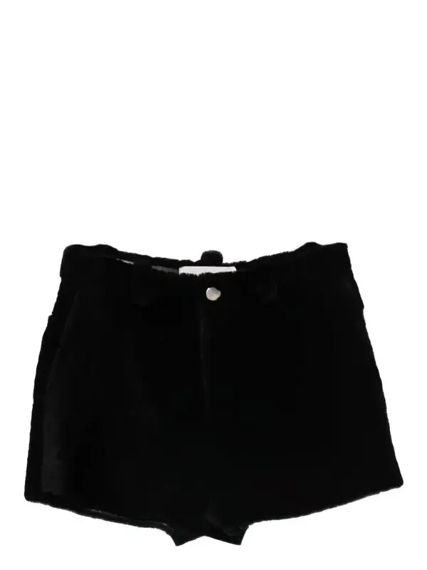 Nour Hammour Leontine Shearling Shorts - Black