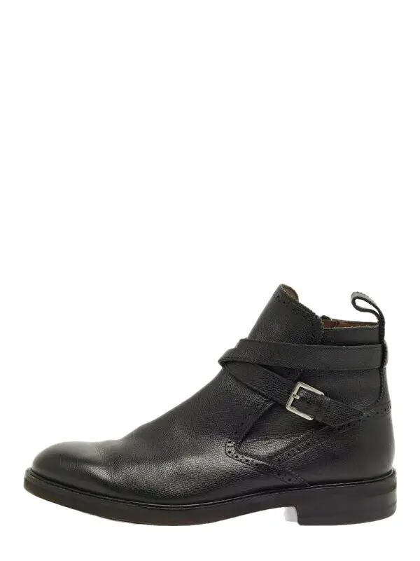 FERRAGAMO Leather Buckle-fastening Boots - Black