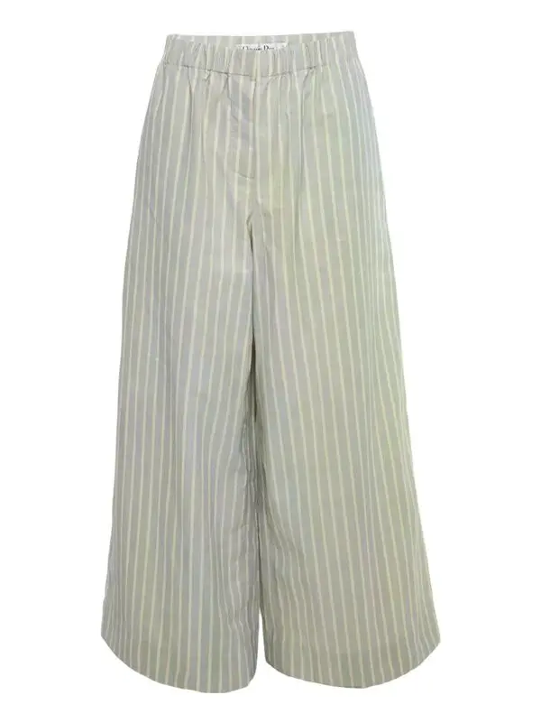 Dior Striped Cotton Trousers - Grey