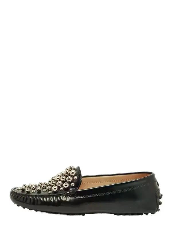 TOD'S Metal-accent Leather Loafers - Black