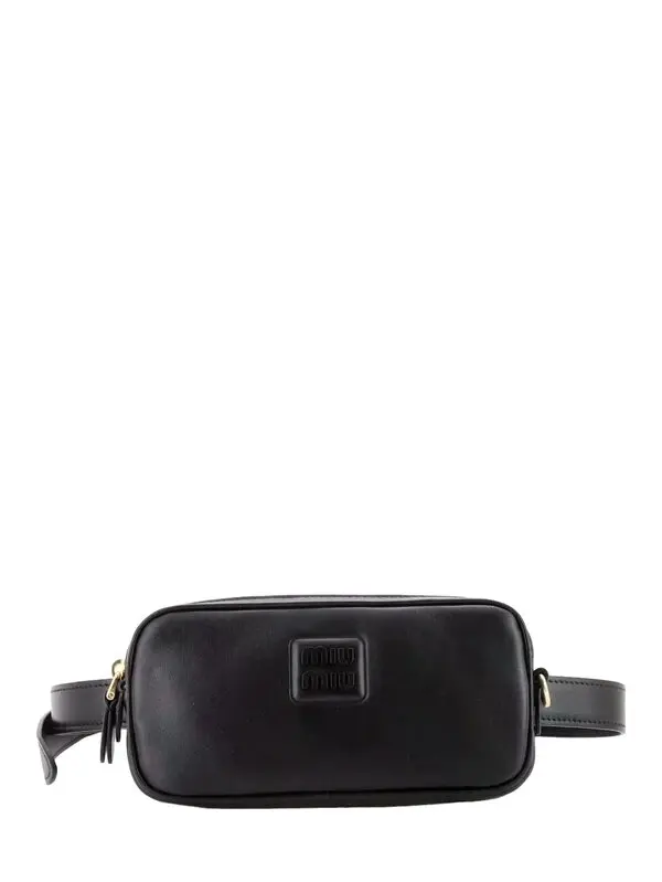 Miu Miu Arcadie Leather Camera Shoulder Bag - Black