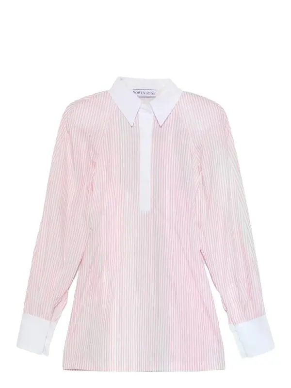 ROWEN ROSE Striped Shirt Dress - Pink