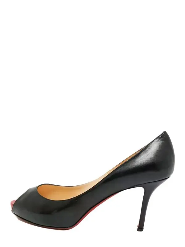 CHRISTIAN LOUBOUTIN Very Prive Leather Peep-toe Pumps - Black