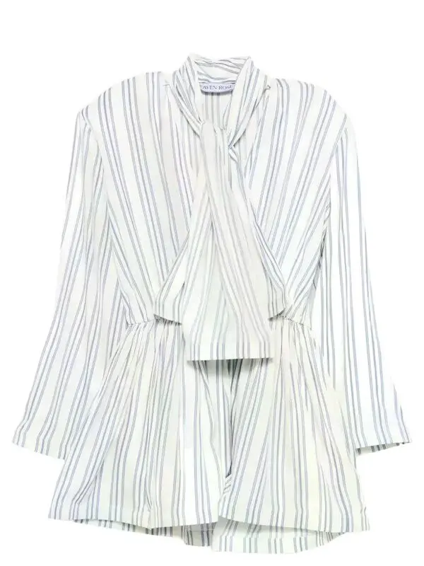 ROWEN ROSE Striped Scarf Mini Dress - White