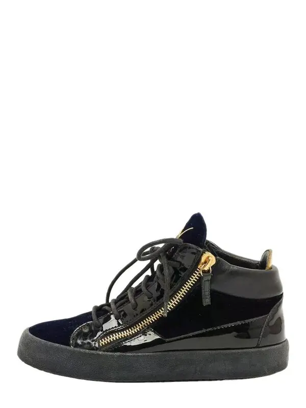 GIUSEPPE ZANOTTI Velvet Zip-up High-top Sneakers - Black