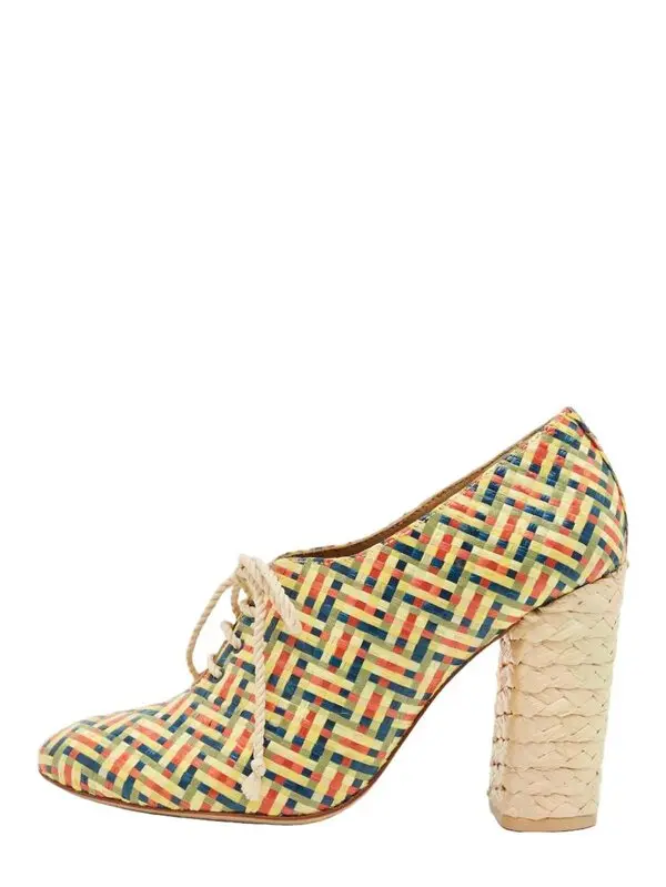 Tory Burch Fabienne Woven Straw Pumps - Yellow
