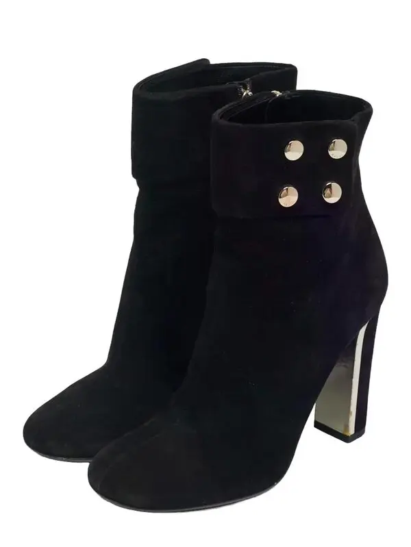 Gucci Suede Studded Boots - Black