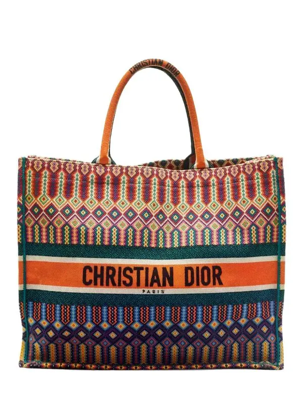Dior Book Embroidered Tote - Orange