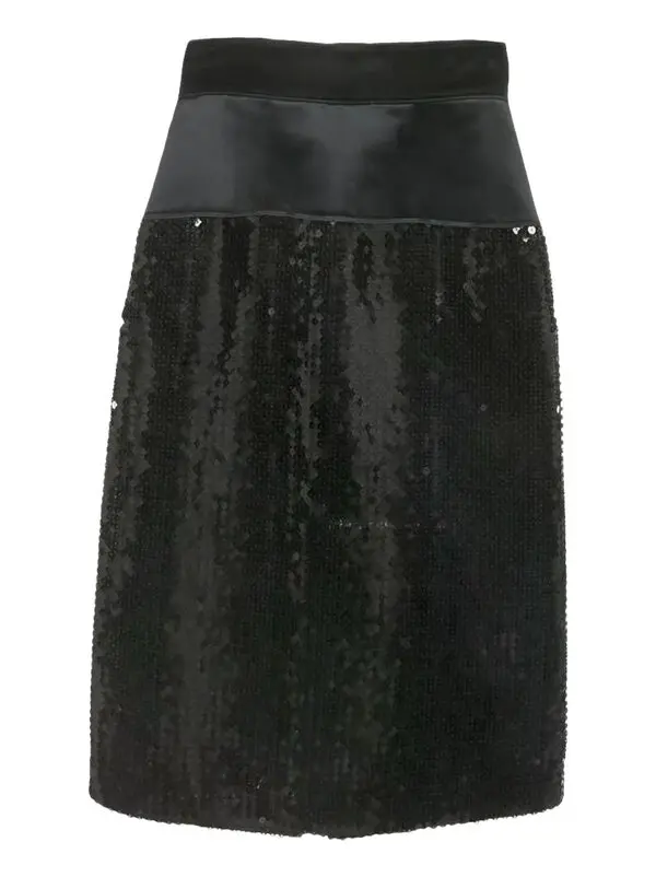 Dolce & Gabbana Sequin-embellished Midi Skirt - Black