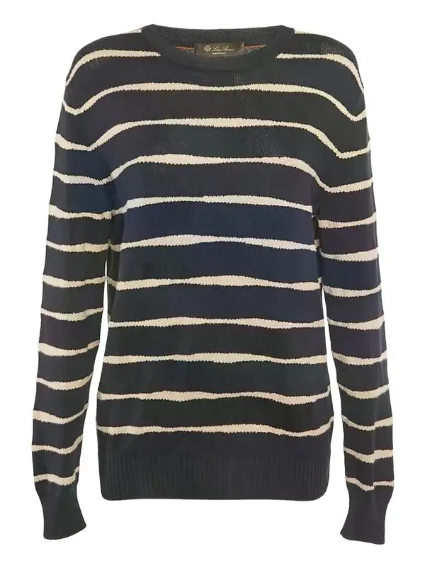 Loro Piana Striped Crew-neck Top - Blue