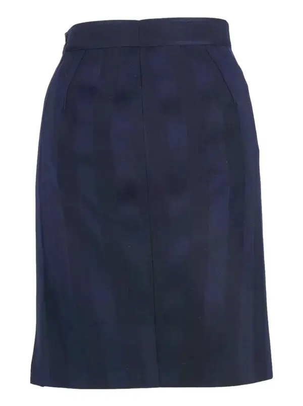MUGLER Striped Wool Skirt - Blue