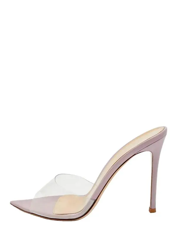 GIANVITO ROSSI Transparent Leather Slides - White