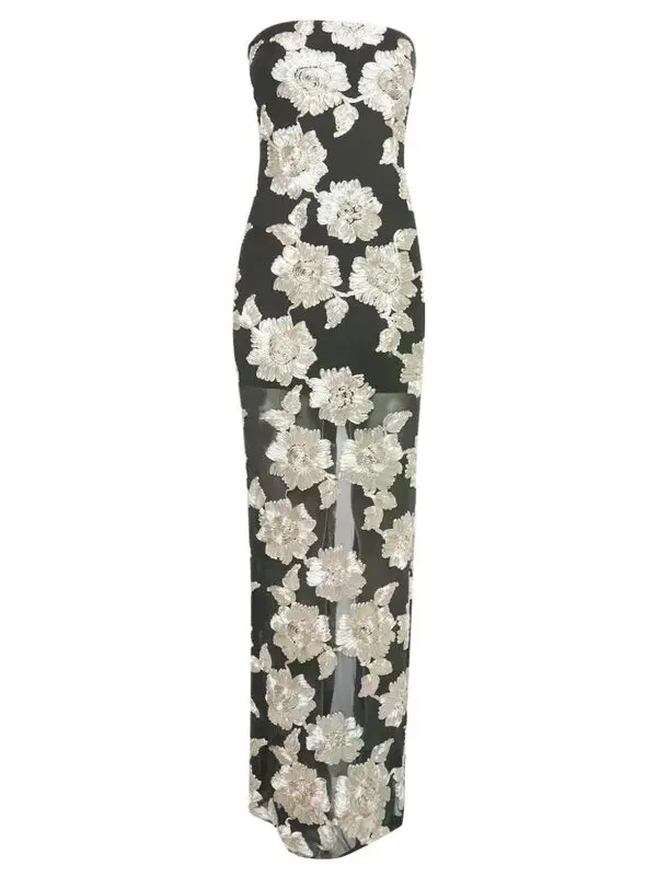 Remain Birger Christensen Floral-print Maxi Dress - Black