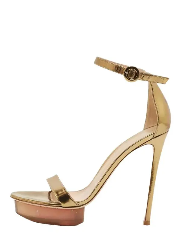 GIANVITO ROSSI Portofino Leather Sandals - Gold