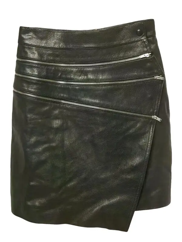 Saint Laurent Zip-fastening Leather Mini Skirt - Black