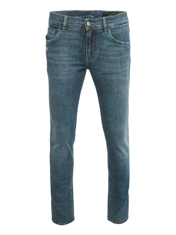 Dolce & Gabbana Logo-patch Skinny Jeans - Blue