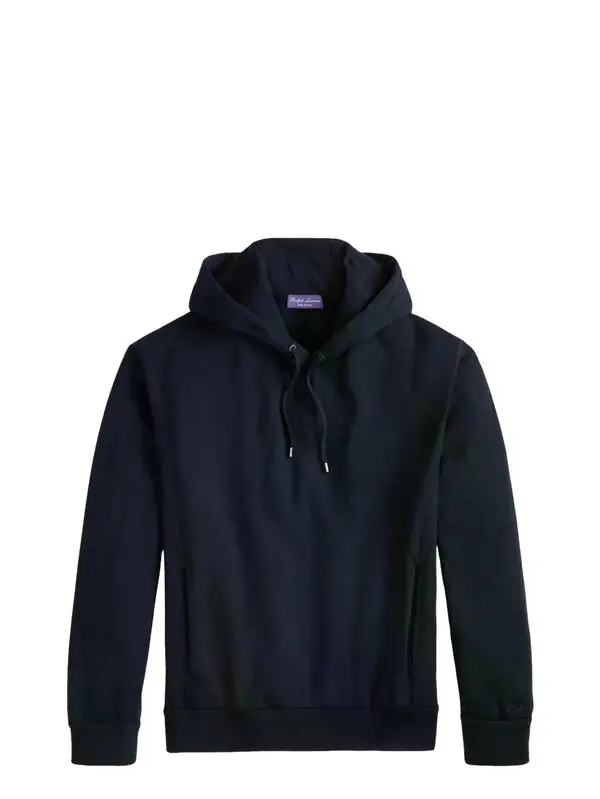 Ralph Lauren Purple Label Fleece Drawstring Hoodie - Blue
