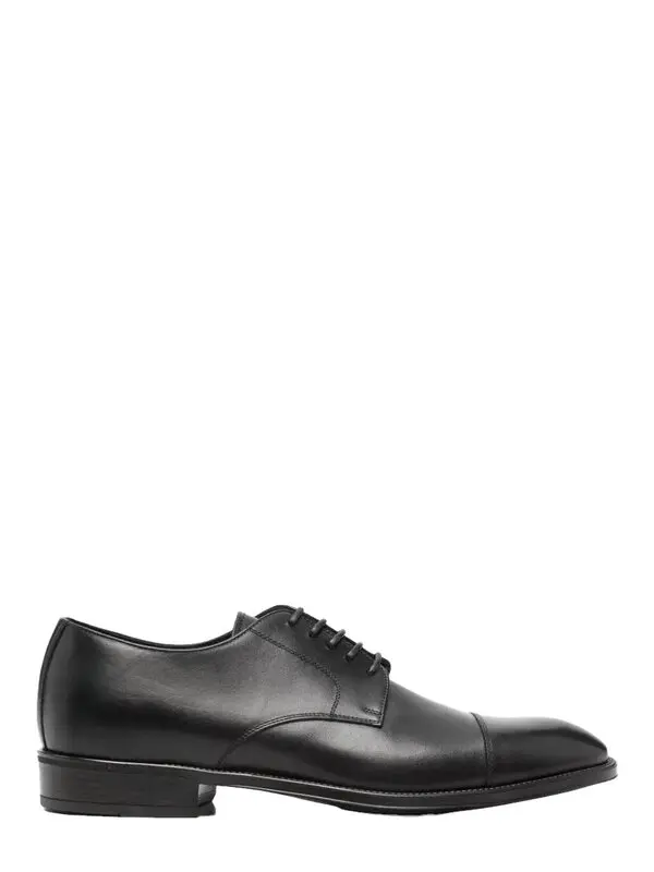 Canali Cap-toe Lace-up Derby Shoes - Black