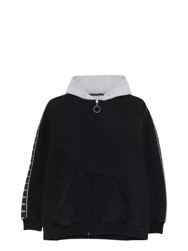Balenciaga Hooded Zip-up Sweatshirt - Black