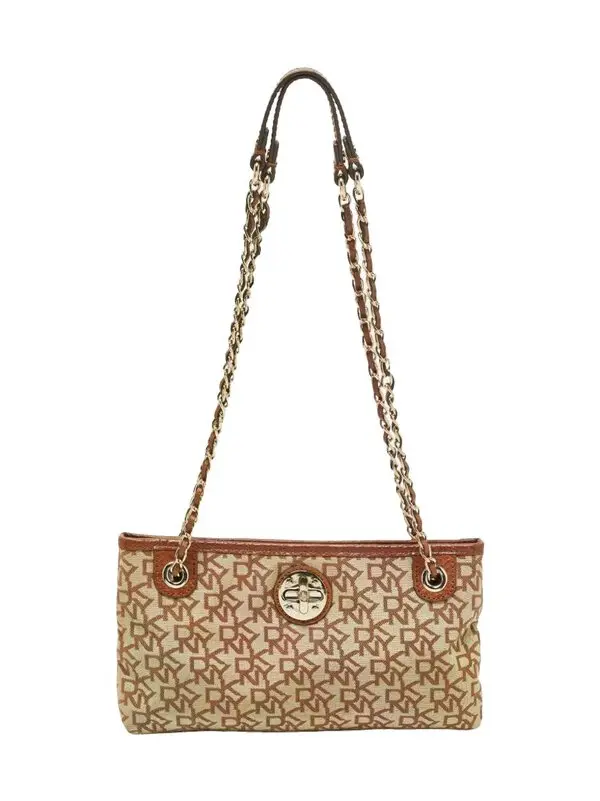 Dkny Monogram Chain Shoulder Bag - Neutrals